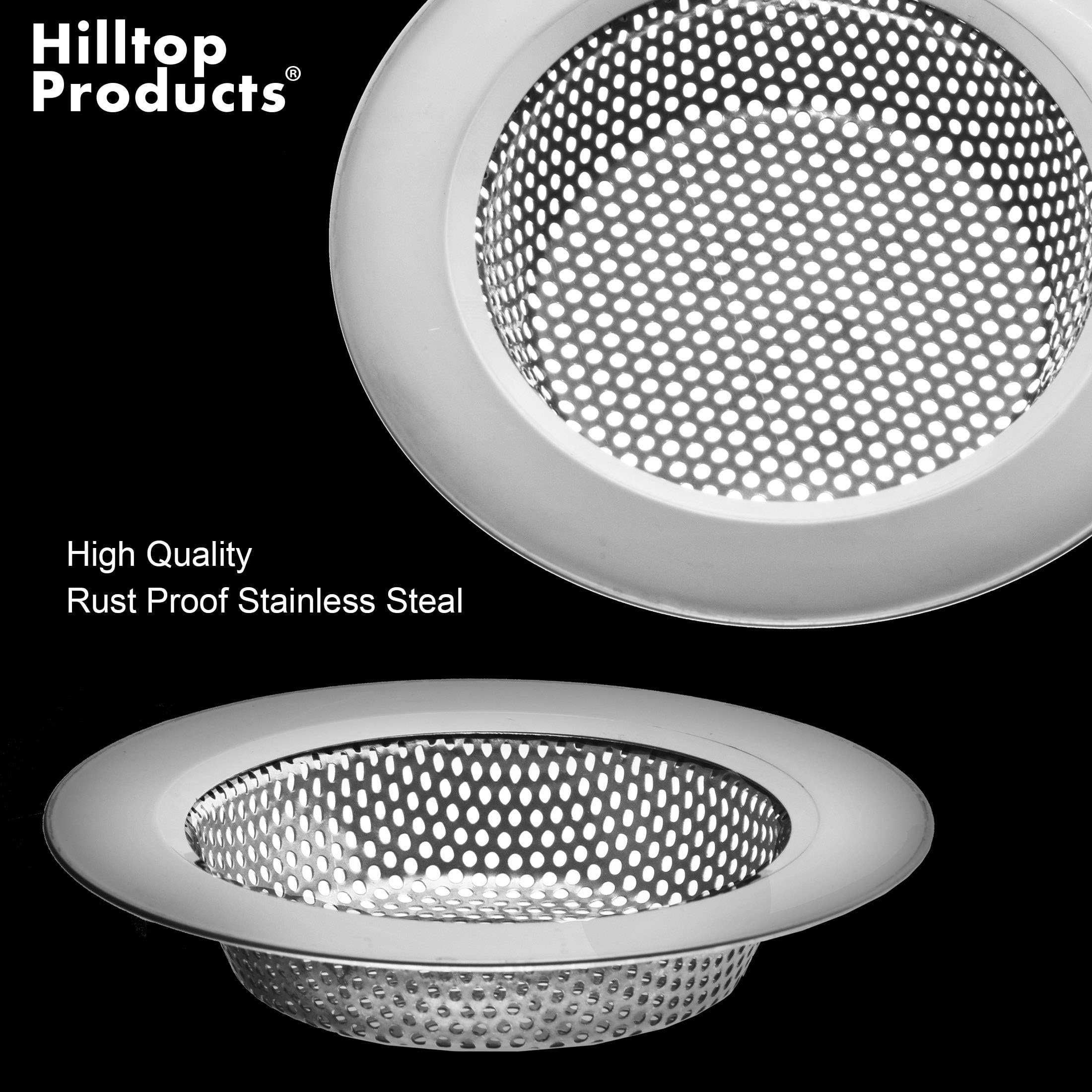 4 Pack - 4.5" Kitchen Sink Drain Strainers and 6" Kitchen Sink Stoppers Set for Standard 3-1/2 Inch Kitchen Sink Drain