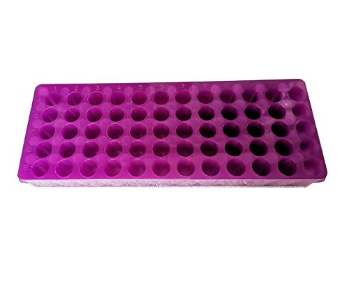 Tube Rack Double Panel 60 Positions Polypropylene for 0.5ml-2ml Microcentrifuge Tubes, Pack of 5(Blue, Orange,White, Purple, Green)