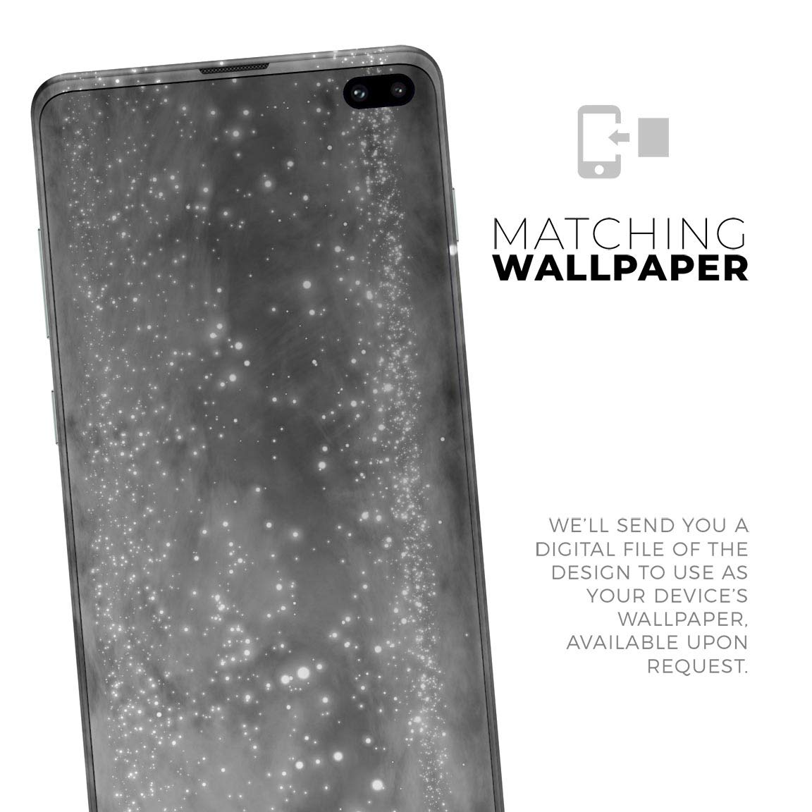 DesignSkinz Glowing Grayscale Orbs of Light Protective Vinyl Decal Wrap Skin Cover Compatible with The Samsung Galaxy S20 (Screen Trim & Back Glass Skin)