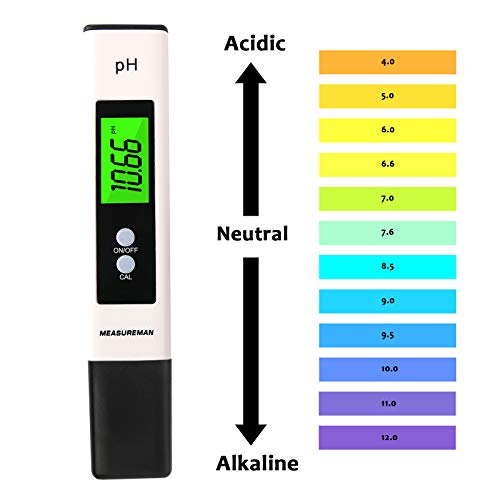 MEASUREMAN PH Meter and TDS Meter Combo,0-14 PH Value, 0.01 Resolution TDS Meter, EC Meter & Temperature Meter 3 in 1, Accuracy ± 2%, 32.0-176.0°F Green Backlight Meter"