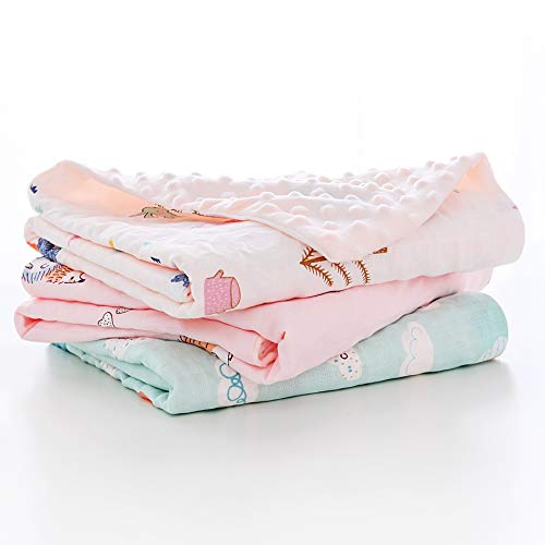 Jay & Ava Premium Cotton & Minky Dotted Backing Baby Blanket, Double Layer, Super Soft Crib, Nursery, Stroller, Receiving Blanket for Girls, Boys, Newborns (Pink Hedgehog)