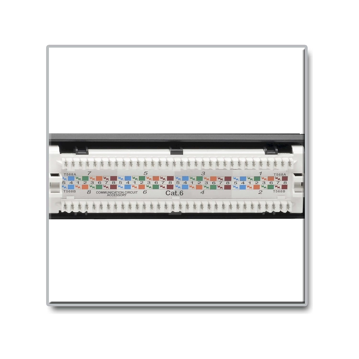 Eaton Tripp Lite Cat6 24-Port PoE+ Patch Panel, RJ45 Ethernet, 1U Rackmount, EIA/TIA 568A/B Wiring Standards for 110 & Krone Terminations, (N252-P24), Black