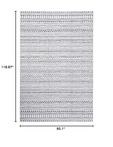 RUGSREAL Machine Washable Area Rug Boho Rug for Living Room Low Pile Non-Slip Rug Stain Resistant Area Rug for Bedroom Home Office, 8' x 10'