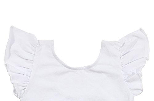 Newborn Baby Girls Flutter Sleeve One-piece Romper Ruffle Leotard Cute Bodysuit Outfits
