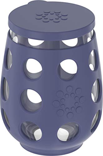 Lifefactory Wine Glass with Wine Covers and Protective Silicone Sleeve, 4 Count (Pack of 1), Carbon, Dusty Purple, Aqua Teal, Stone Gray