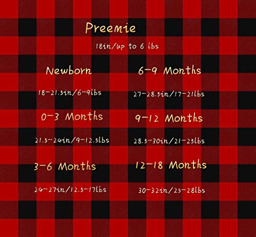 Newborn Baby Boy Winter Clothes Hello World Letter Print Baby Bear Outfits Buffalo Plaid Pants Hat Christmas 3PCS Sets (Hello World, Preemie)