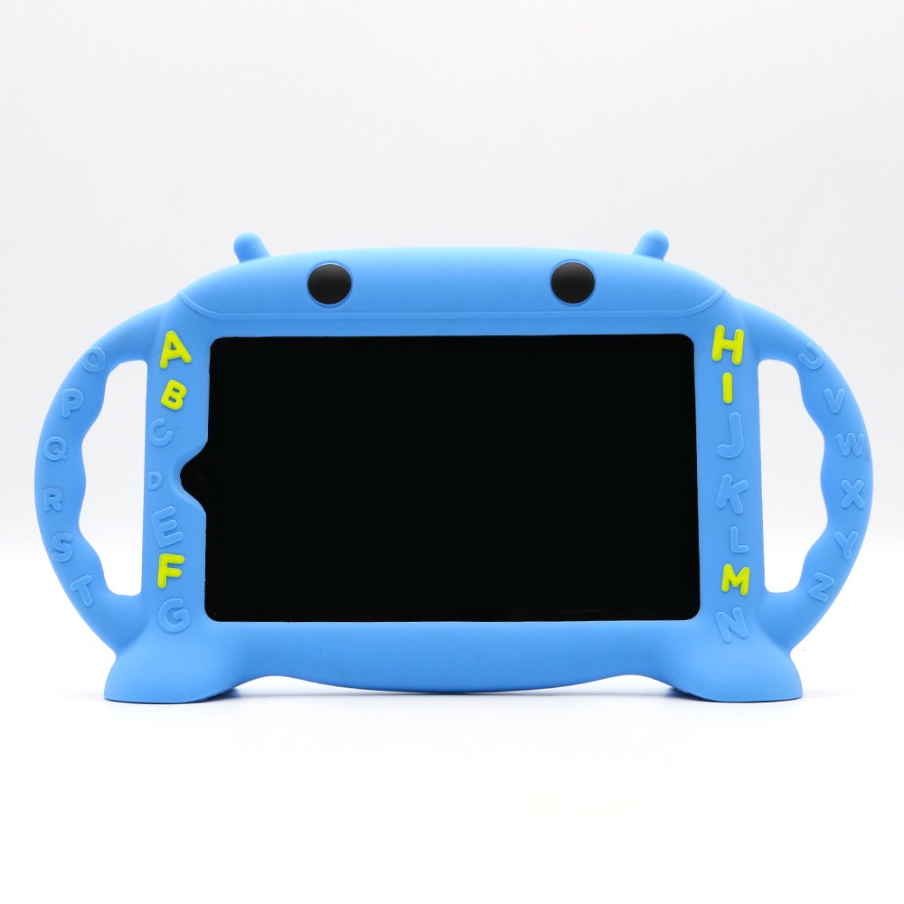 Kids Proof Case for Samsung 7 inch Tablet Galaxy Tab A/3/3 Lite/4/E Lite 7.0-CHINFAI [Cartoon Robot Series] Silicone Handle Stand Case Cover for Tablet SM-T280/T113/T230 (Blue)