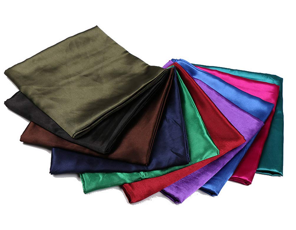 35" Womens Large Satin Square Scarf Silk Feeling Hair Wrapping Gift Headscarf Scarves Black