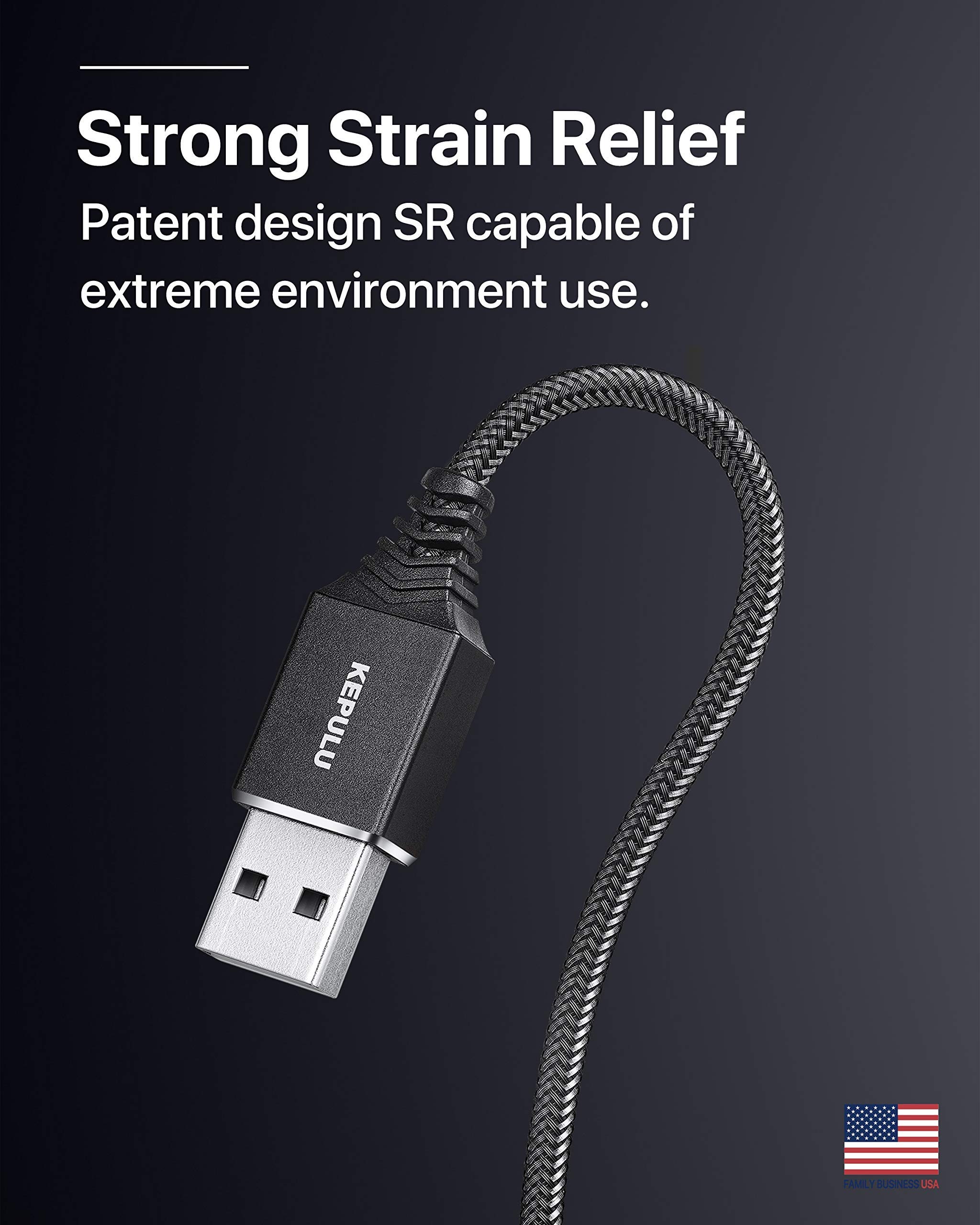 Long Nylon Braided USB Aux Adapter, 4ft/1.2m USB to Audio Jack, Smart Chip, 99.99% 4N OFC, TRRS External Sound Card for PC, Headphone Jack, 4-Pole Microphone, PS5 PS4 and More -Kepulu Pro Audio Line