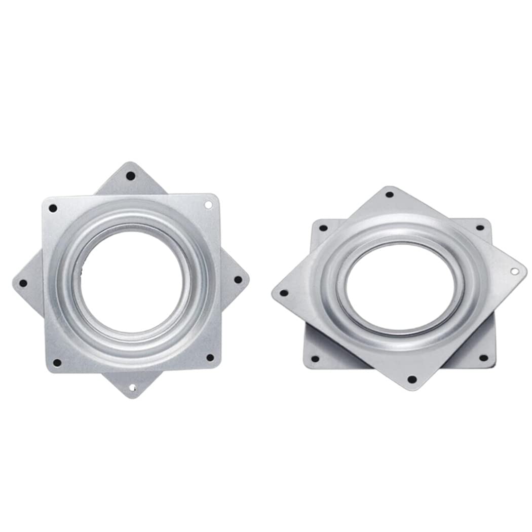 4 Pack 3 Inch Lazy Susan Hardware, Square Metal Turntable Bearings, 120lbs Capacity Steel Rotating Bearing Swivel Plate for Serving Trays, Craft Project, Kitchen Cabinet