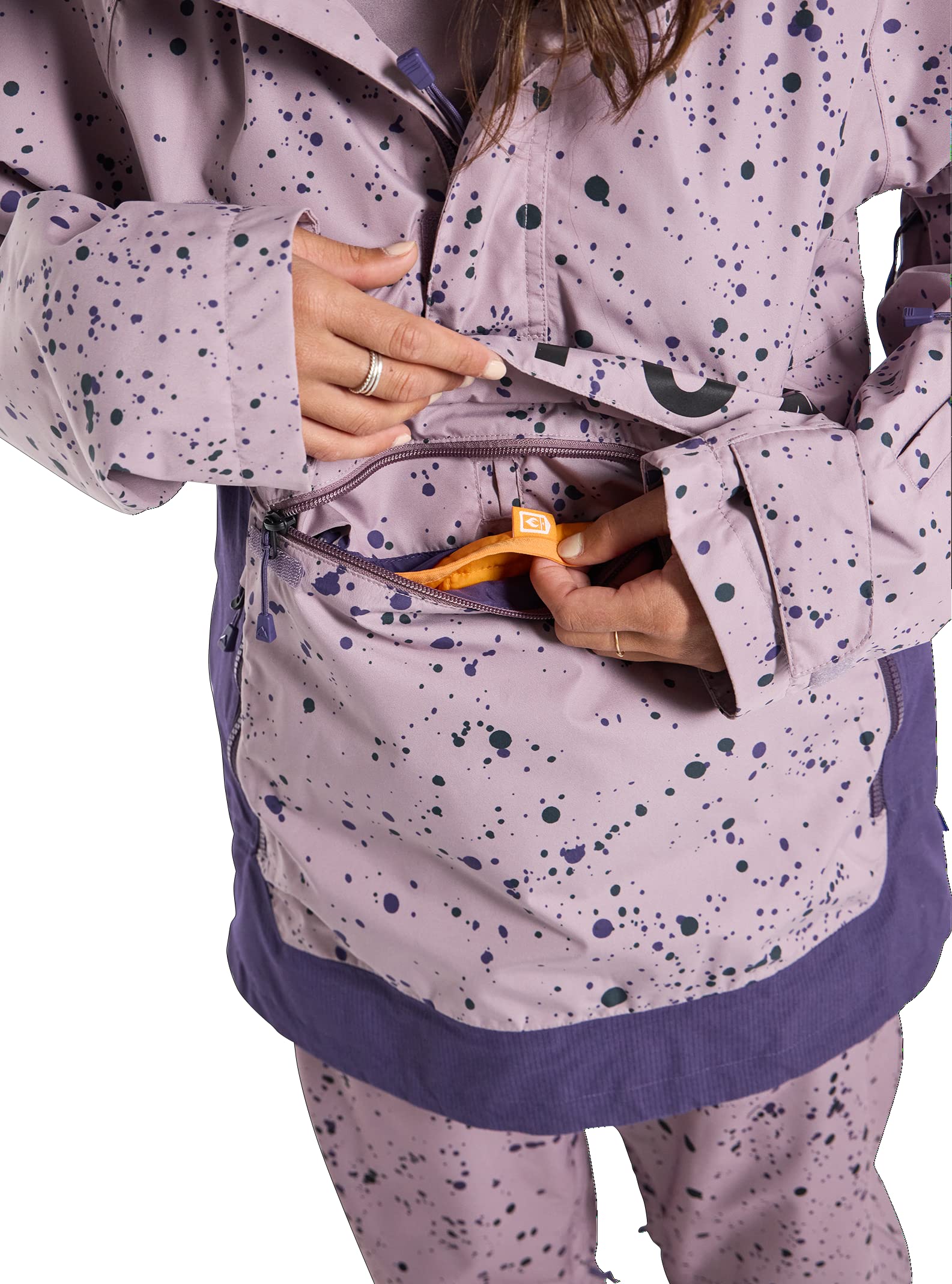Burton Women's Standard Frostner 2L Anorak Jacket, Elderberry Spatter/Violet Halo, X-Small