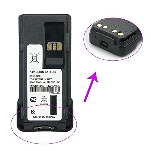 Vineyuan 7.4V 2600mAh PMNN4424AR Li-ion Battery for APX 1000 APX 2000 APX 3000 APX 4000 Two Way Radio Battery with Belt Clip - 10 Pack
