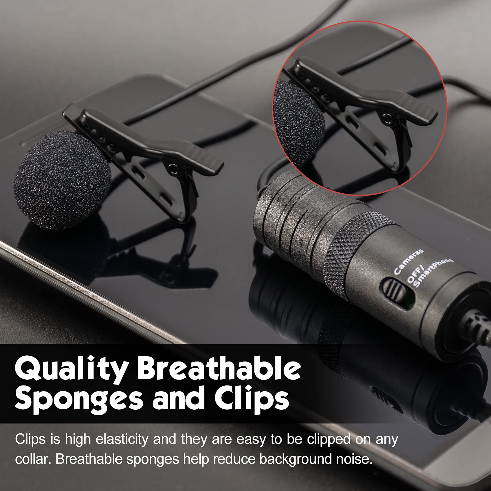 36 Pieces Lapel Mic Clips Sponge Cover Kit 18 Pieces Mental Lavalier Microphone Clip Plastic Lavalier Wire Clips 18 Pieces Foam Windscreen Cover Lapel Mic Windscreen Foam Covers for Interview Video