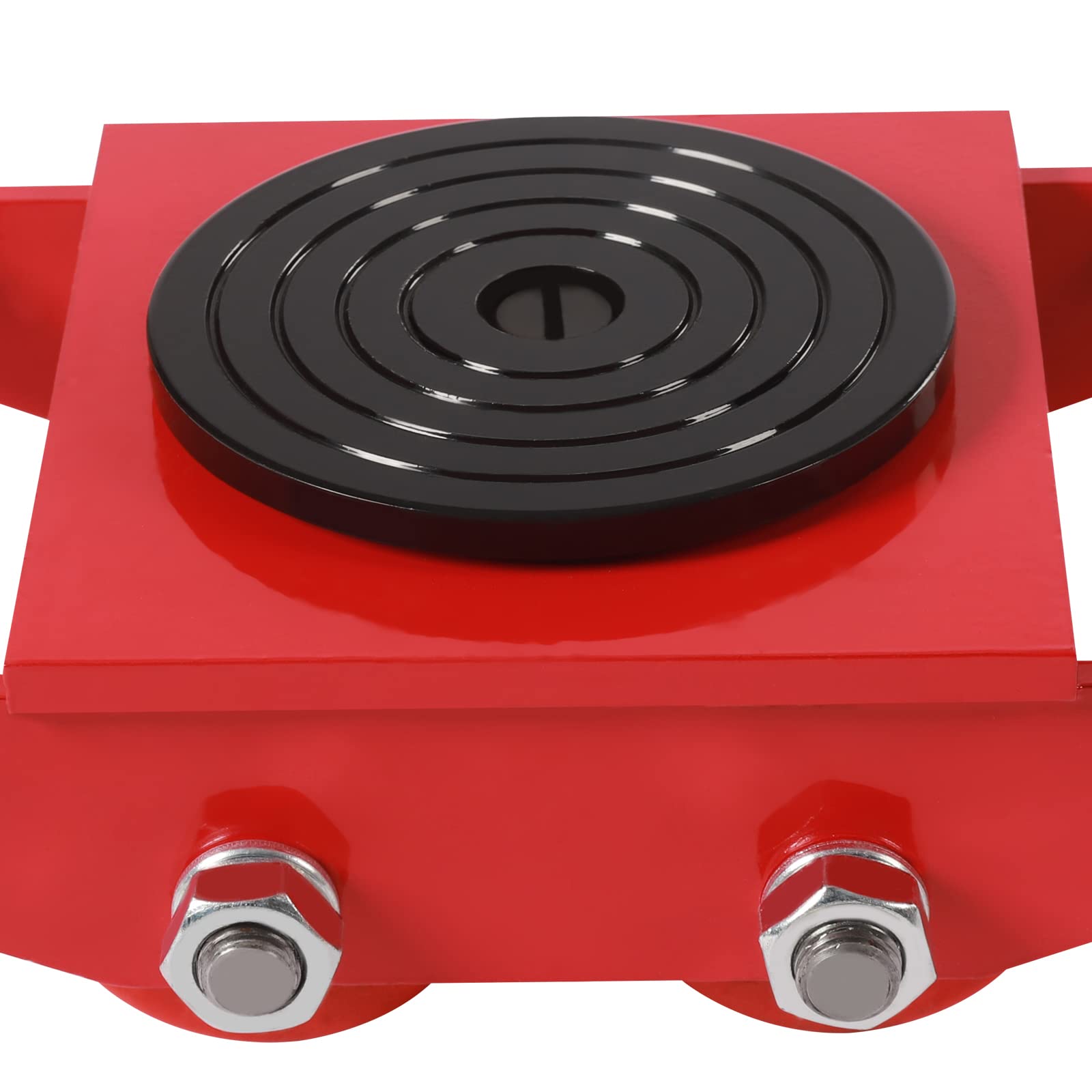 4pcs Machinery Mover, 6T Machinery Skate Dolly, 13200lbs Machinery Moving Skate, 360° Rotation Cap &4 Rollers, Heavy Duty Industrial Moving Equipment, Red