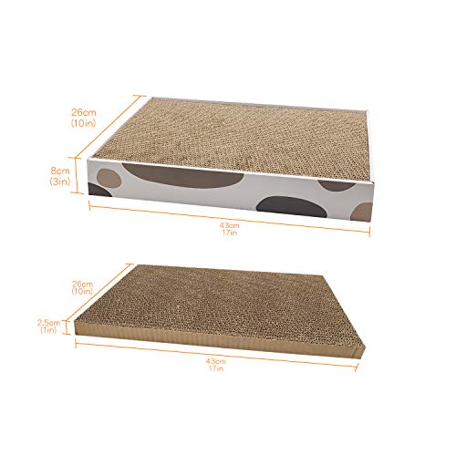 MSBC Cat Scratcher Carboard Refill Box with 3 Pieces 17"x10" Board, Kitty Cat Scratching Pad Recycle Corrugate Scratcher Cat Scratch Lounge Long Lasting Reversable