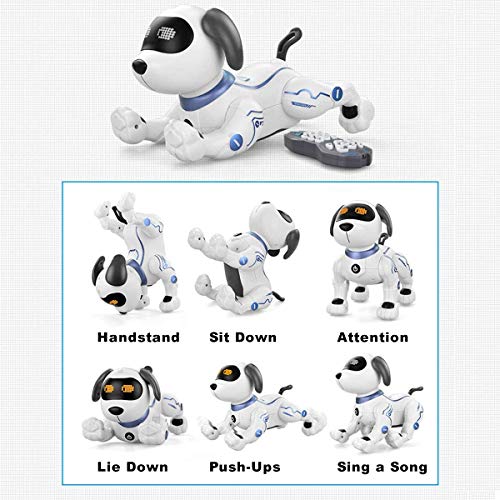 Remote Control Dog, Robot Toys for Kids, RC Robotic Stunt Puppy Voice Control Toys, Remote Control Dancing Programmable Robot Dog Smart RC Robot with Sound Interactive Gift for 6+ Ages Boys and Girls