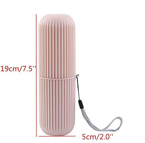 LONG TAO 4 Pcs Travel Toothbrush Case Portable Toothbrush Storage Box Toothbrush Travel Containers Wash Cup Holder Organizer for Trips and Daily Use (Green, Grey,Pink,White)