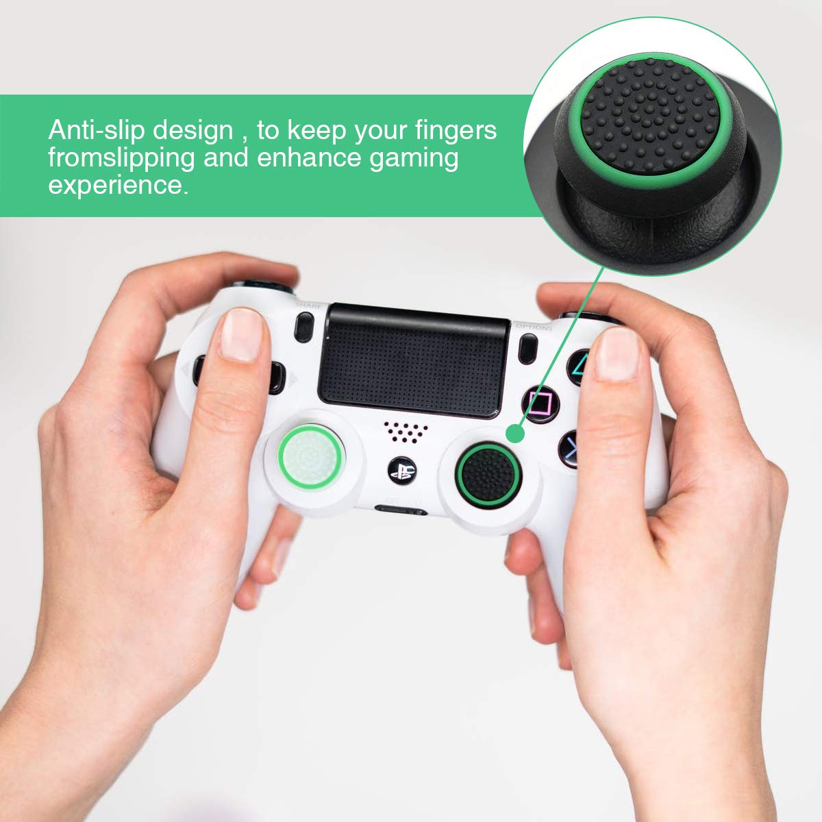 8pcs Replacement Thumb Grips Caps Cover Silicone Analog Joystick Thumb Stick Cap Compatible with PS4 PS3 PS2 Xbox 360 Xbox One Controllers