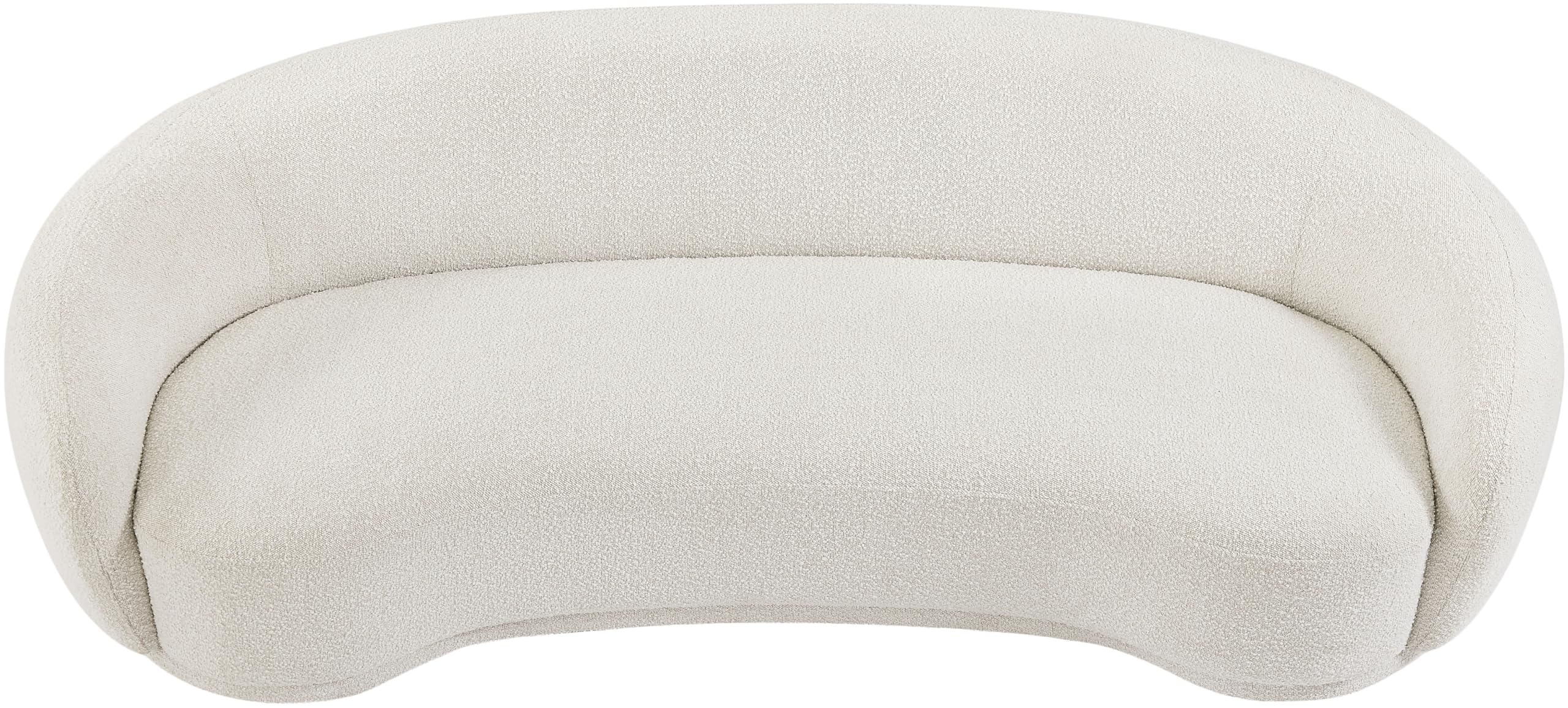 Meridian Furniture 693Cream-S Hyde Collection Modern | Contemporary Boucle Fabric Upholstered Sofa, Cream, 89.5" W x 38" D x 27.5" H