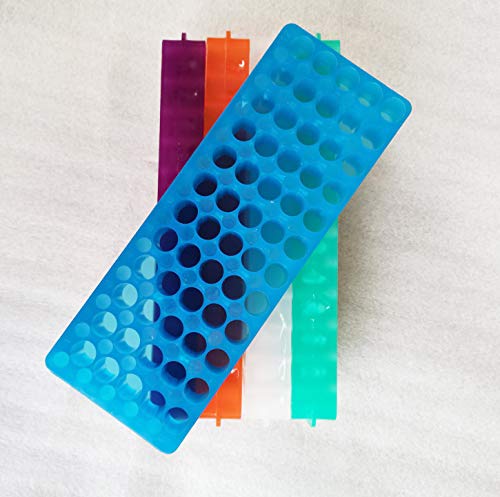 Tube Rack Double Panel 60 Positions Polypropylene for 0.5ml-2ml Microcentrifuge Tubes, Pack of 5(Blue, Orange,White, Purple, Green)