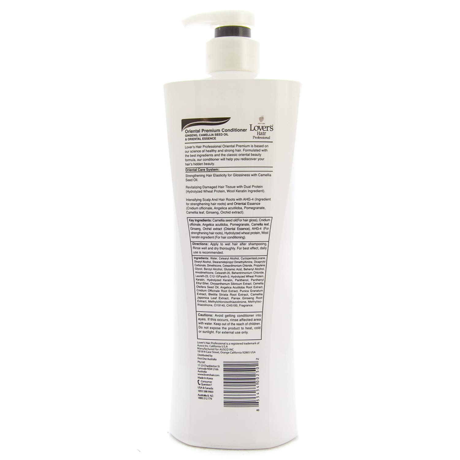 LOVER'S HAIR PROFESSIONAL Oriental Premium 3X Conditioner 27 Fl Oz Ginseng Camellia Seed Oil Oriental Premium Conditioner
