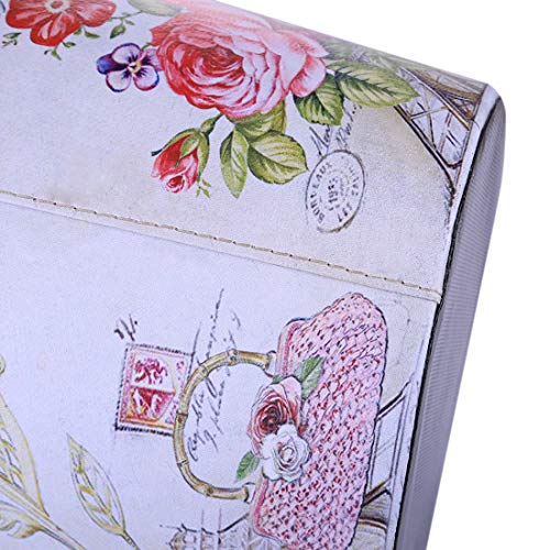 Lingxuinfo Scakbyer Waste Paper Bin, European British Style Tower Pattern Trash Can Wastebasket Garbage Can Without Lid Waste Bin for Kitchen Bathroom Bedroom (Tower Red Flower)