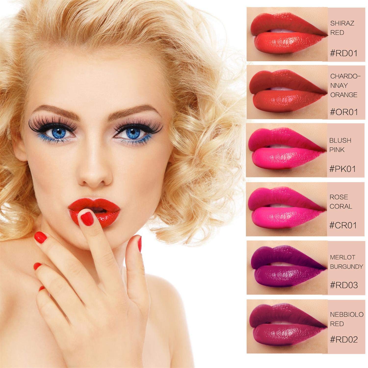 Wine Liquid Lipstick, Lady Long Lasting Make Up Gloss Matte Lip Tint Wine Bottle Cover, Waterproof, Best Gift Kit Ideas for Girlfriends, Women, Moms(6 Colors)