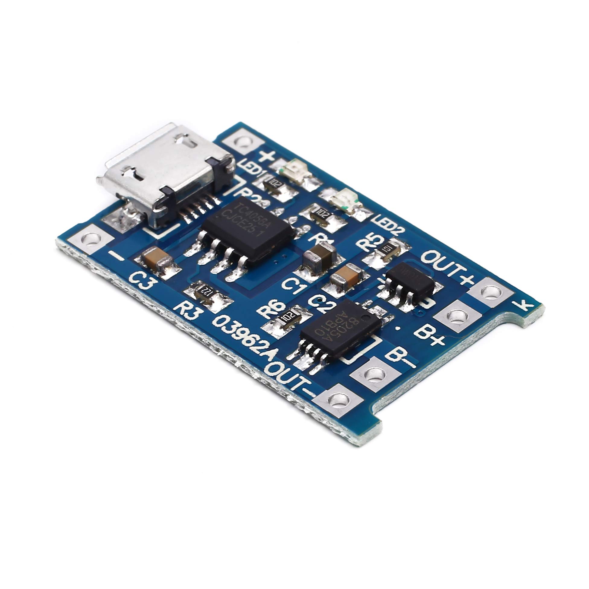 Songhe TP4056 Charging Board Module Micro USB 5V 1A 18650 Li-ion Lithium Battery Charger Module with Protection Dual Functions (10PCS)