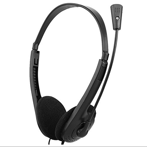 3.5mm Stereo Headset with Headphones and Noise Cancelling Microphone, Great for Pcs, Tablets, and Cell Phones in The Office, Classroom or Home