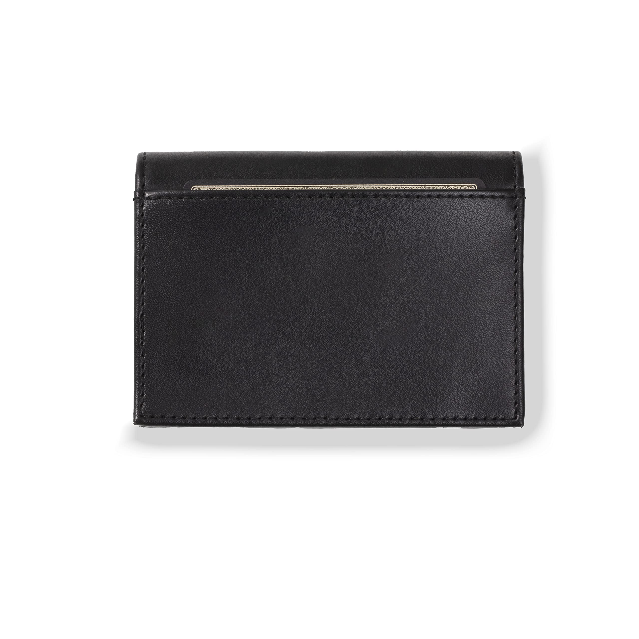 Cockatoo Business Card Case Holder for Men & Women, Genuine Leather Vertical Bifold RFID Front Pocket Wallets