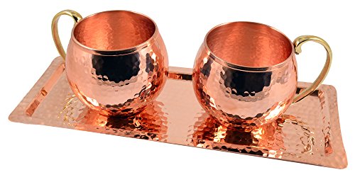 Copperbull Hammered Copper Rectengular Tray (Medium)