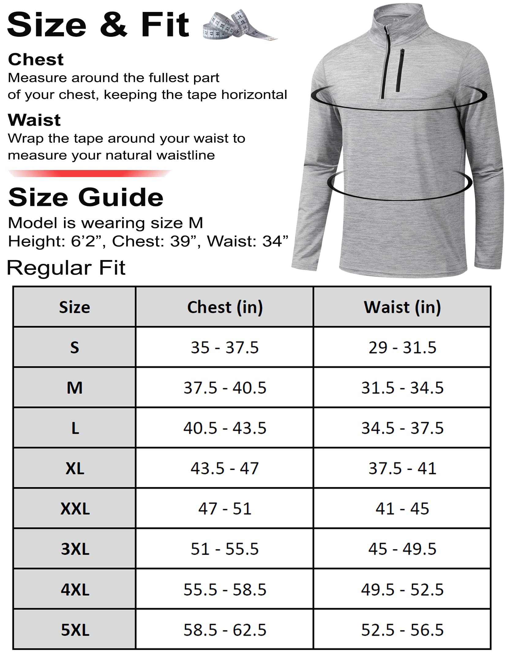 3 Pack: Men's Quarter 1/4 Zip Pullover Long Sleeve Workout Jackets, Athletic Dry Fit Running Shirts (Set 2, Large)