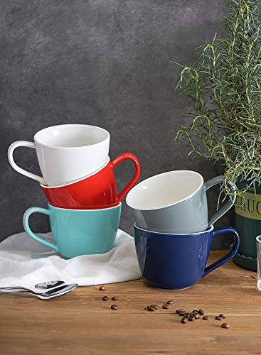 Sweese Soup Mugs - Coffee Mugs 17 Ounce Porcelain Jumbo Mugs for Coffee, Tea, Soup, Ice Cream, Cereal, Set of 2, White No. 620.201