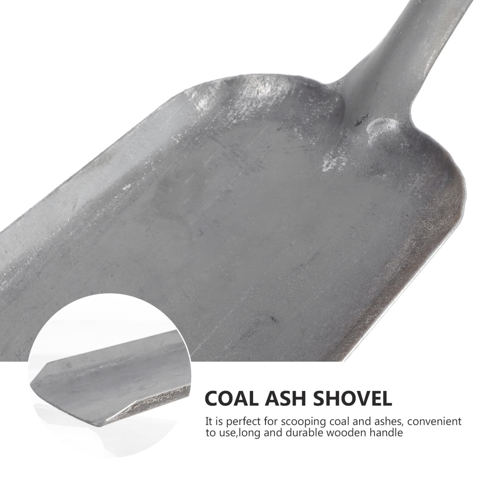 Cabilock Fireplace Shovel Long Wooden Handle Ash Coal Shovel Fireplace Scoop Ash Scoop Gardening Shovel Kitchen Tool