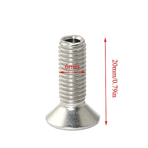 PZRT 2pcs Cylindrical Hollow Hexagon Socket Screw 304 Stainless Steel Lamp Threading Screws Through Hole Bolt with Hex Nut M6x20mm