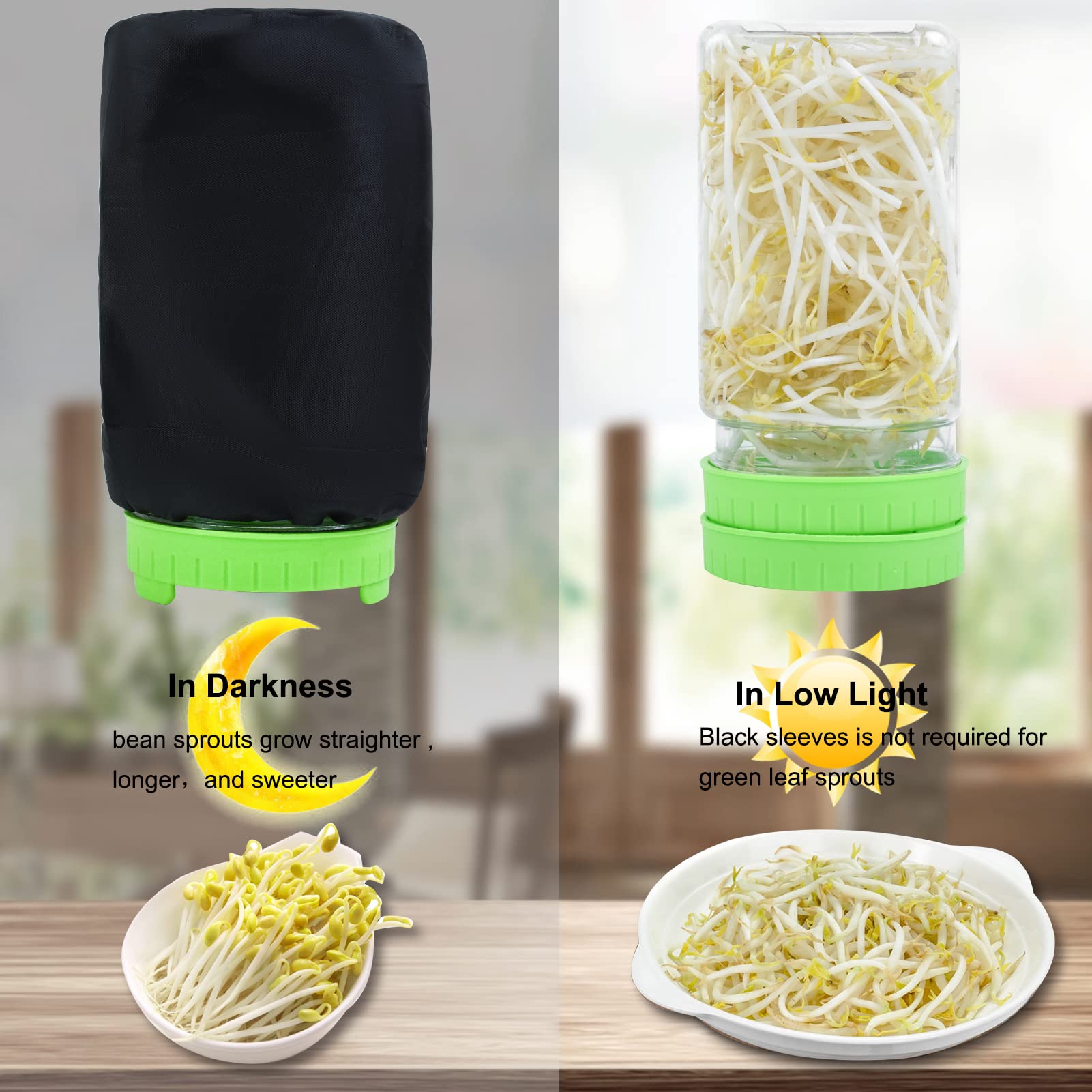 3 Set Sprouting Lids- Mason Jar Strainer Lid Sprout Maker Lids with Stainless Steel Screen Germination Kit Seed Sprout Jar Lids with Drip Tray for Regular Wide Mouth Mason Jars(Bottle Not Include)