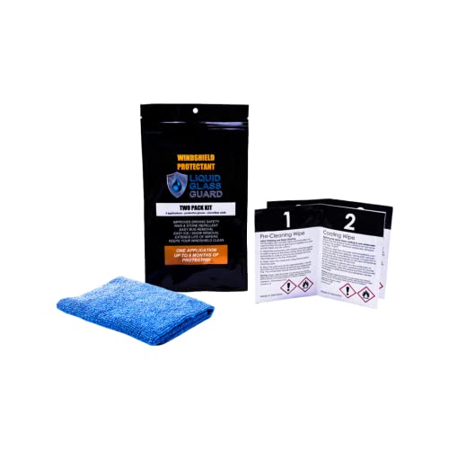 Liquid Glass Guard Rain Repellent and Windshield Protection - SiO2 Nano Technology (Two Pack-Year Treatment)