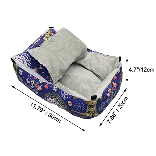 Wontee Guinea Pig Bed Warm Hammock Snuggle Bed for Young Guinea Pig Small Ferret Rat Sugar Glider Squirrel (Blue Elk)