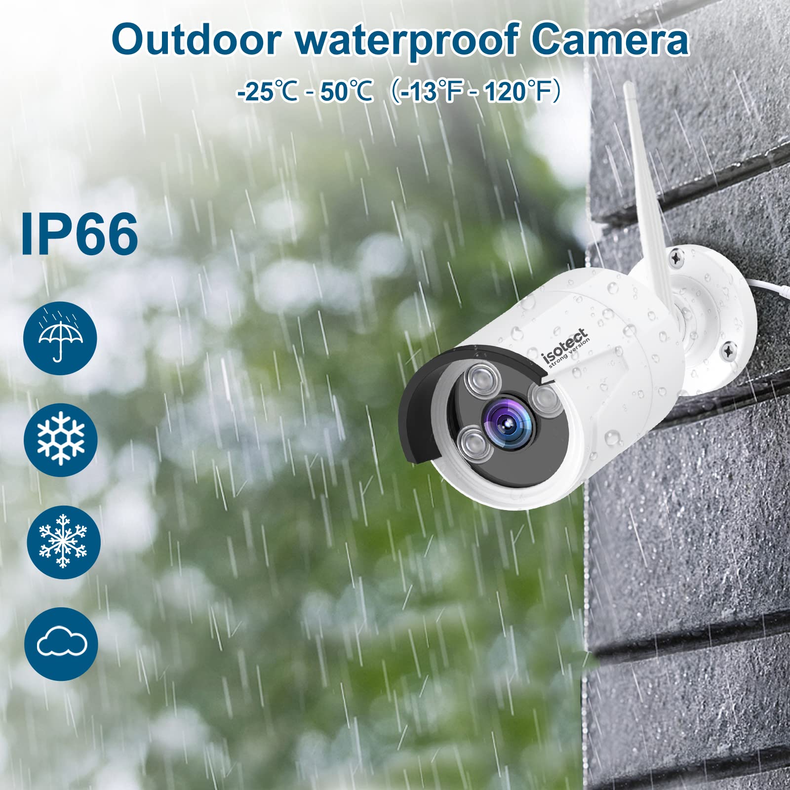 ISOTECT [Newest Strong Version WiFi] Wireless Security Camera System,8CH Full HD 1080P Video Security System, 6pcs Outdoor/Indoor IP Security Cameras, 65ft Night Vision and Easy Remote View, 2TB HDD