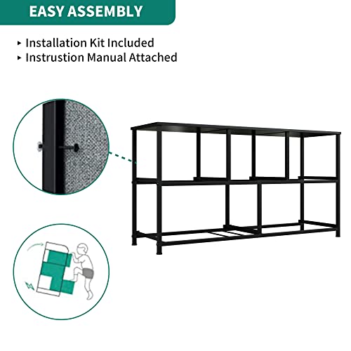 YITAHOME Wide Storage Tower with 5 Drawers - Fabric Dresser, Organizer Unit for Bedroom, Living Room, Closets & Nursery - Sturdy Steel Frame, Easy Pull Fabric Bins & Wooden Top (Black/Grey)