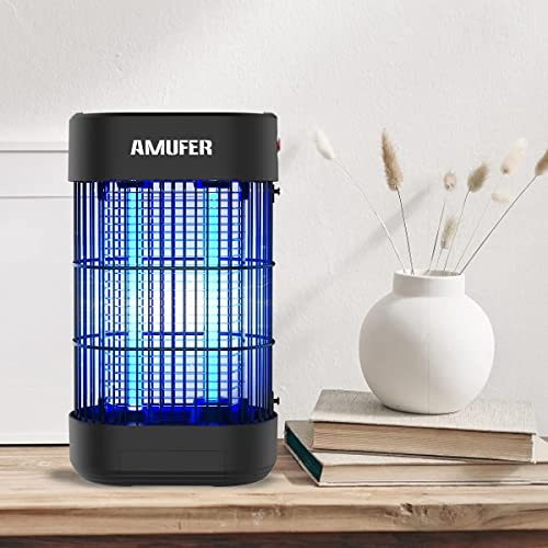 AMUFER Bug Zapper Indoor,Electric Mosquito Zapper with 20W UV Light,4400V Powerful Electric Shock Mosquito Trap, Fly Zapper(Black)