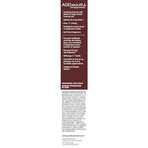 AGE beautiful Permanent Hair Color Dye Liqui Creme | 100% Gray Coverage | Anti-Aging Haircolor | Biotin for Thicker, Fuller Hair | Professional Salon Coloring | 5N Medium Brown