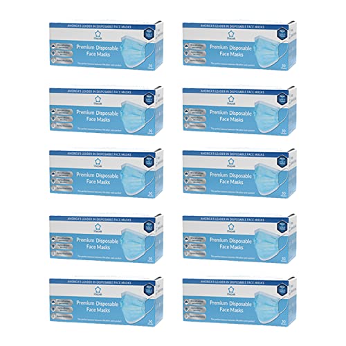 Litepak 500pcs Premium Disposable Face Mask SOFT 3ply Nose Wire - Blue
