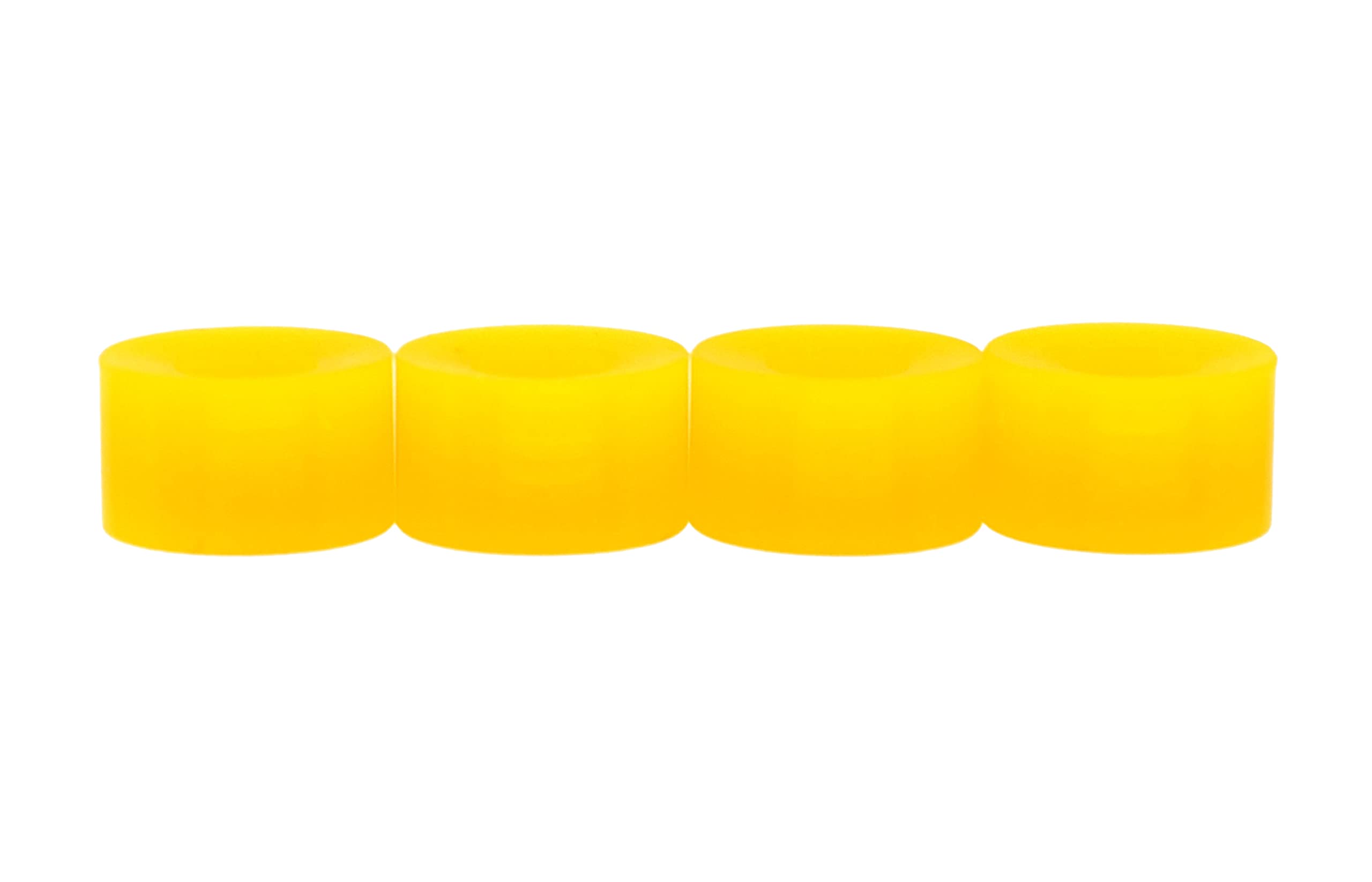 Teak Tuning Apex 71D Urethane Fingerboard Wheels - Cruiser Style, Bowl Shaped, 8.7mm Diameter - ABEC-9 Stealth Bearings - Made in The USA - Banana Yellow Colorway