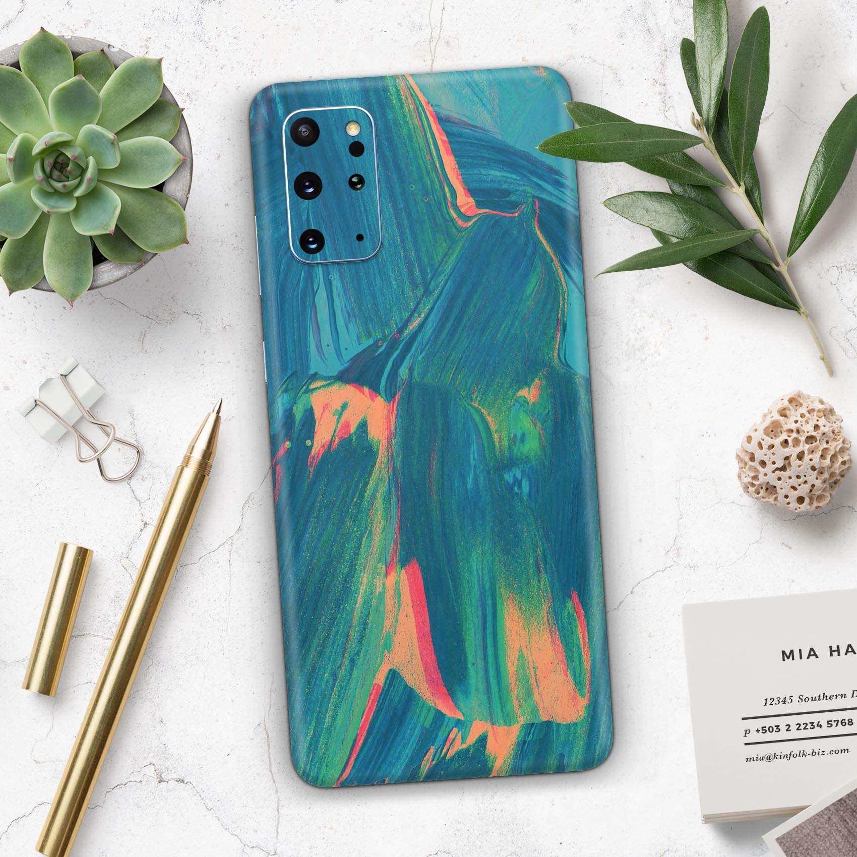 DesignSkinz Liquid Abstract Paint Remix V89 Protective Vinyl Decal Wrap Skin Cover Compatible with The Samsung Galaxy S20 (Screen Trim & Back Glass Skin)