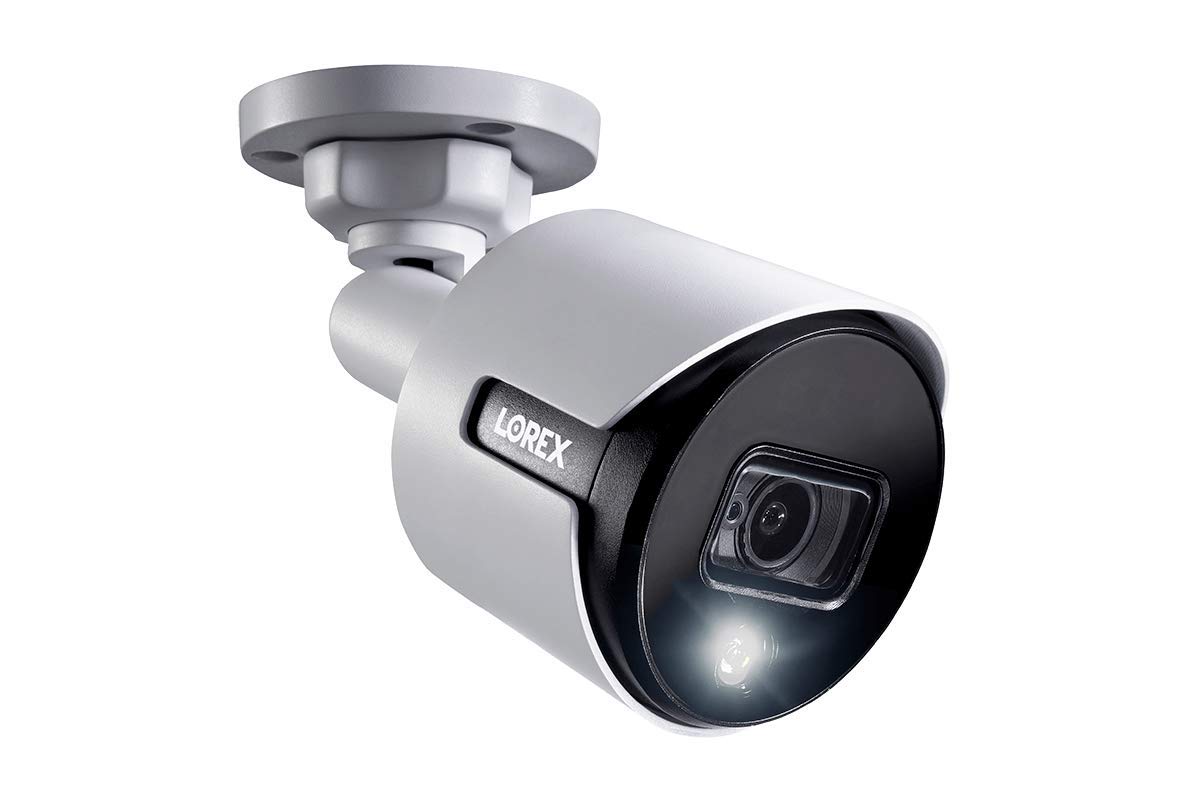 Lorex 5MP Super HD Weatherproof Indoor/Outdoor Add-On Analog Bullet Security Camera w/Warning Light and Remote-Triggered Sirens & Color Night Vision