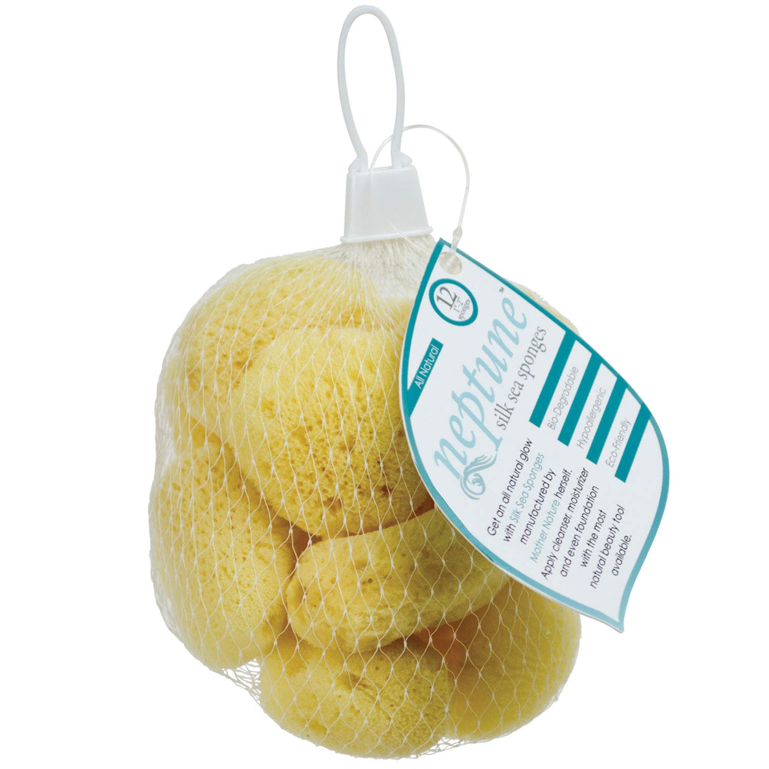 Neptune Natural Sea Soft Silk Sponge - for Cosmetic Use, Art, Facial Cleansing 12pk, 1-1.5 inches