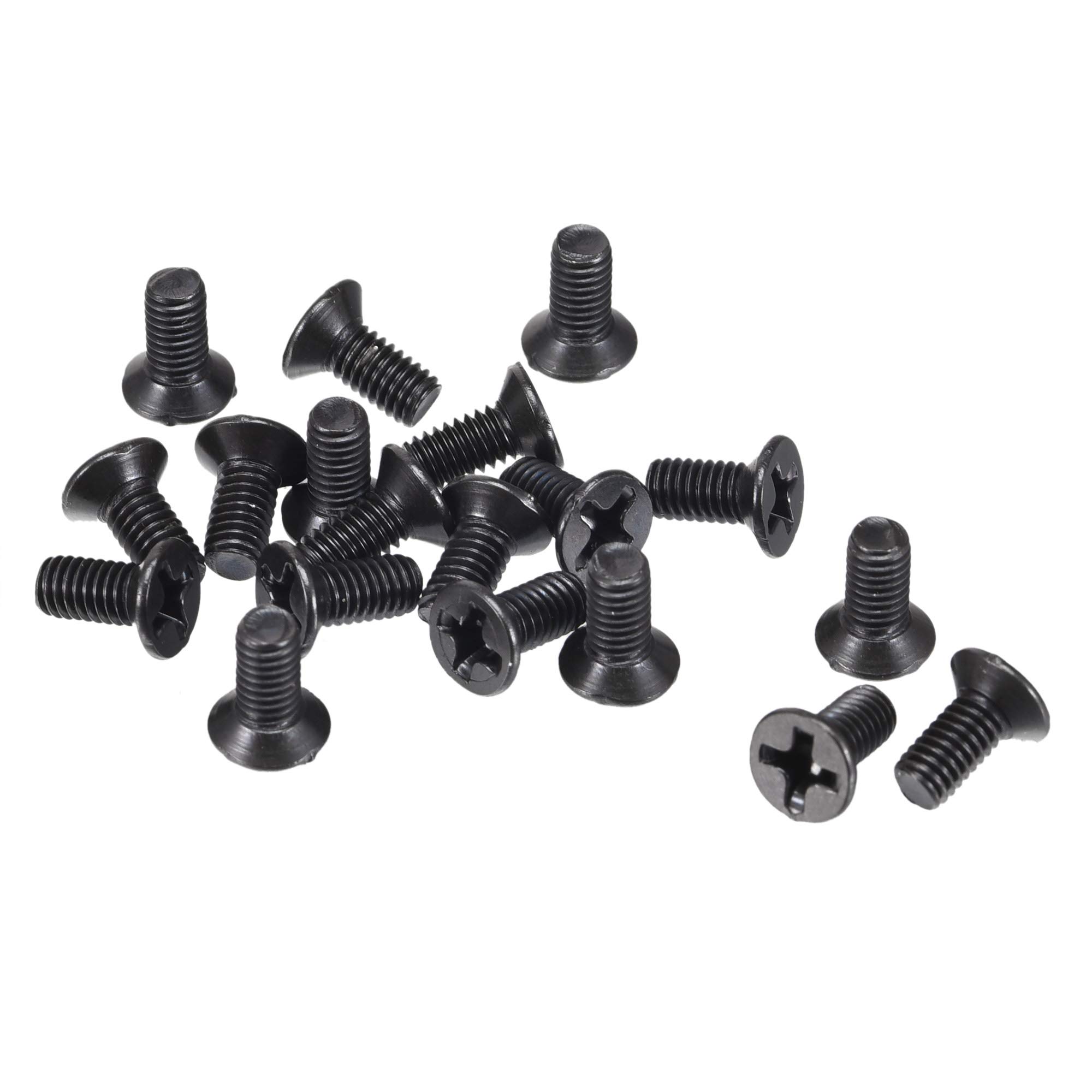 uxcell M3.5 x 8mm Phillips Screw Fastener Black for Laptop PC TV Fan Switch 150pcs