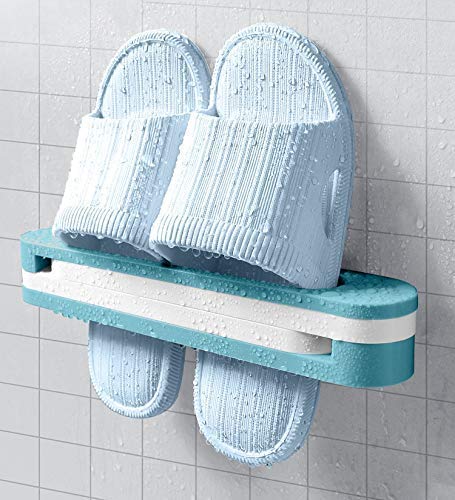 ALINZO Foldable Shoes Rack Towel Rack Bathroom Wall Mounted Shoe Storage Rack No Punching Space-Saving Design, Easy to Assemble