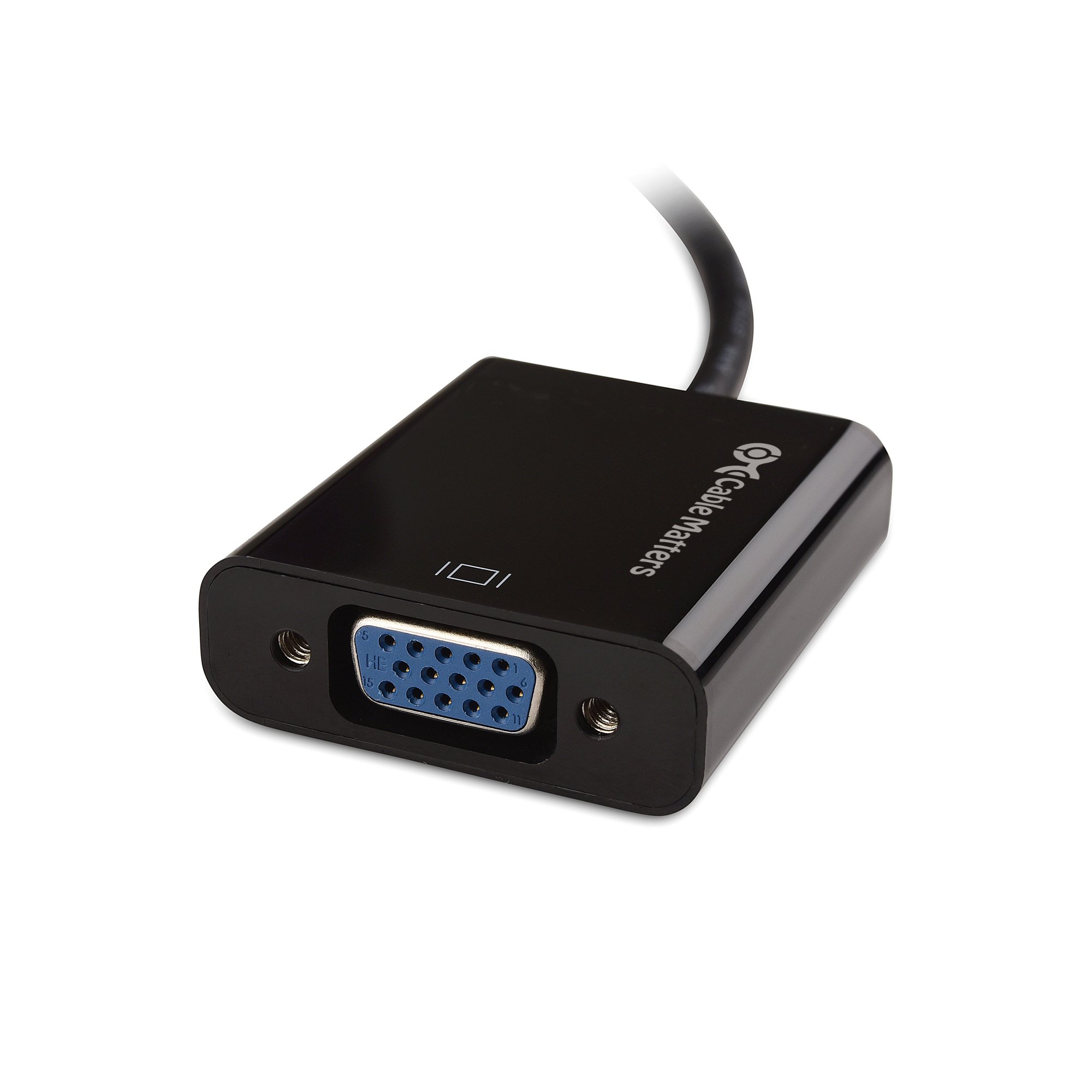 Cable Matters DisplayPort to VGA Adapter Male to Female, Gold Plated DP to VGA Adapter, Display Port to VGA Convertor, in Black